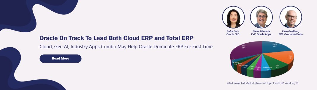 Oracle On Track To Lead Both Cloud ERP and Total ERP